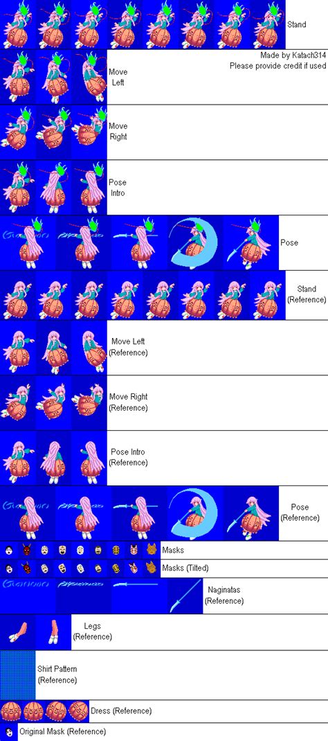 Touhou 19 Udoalg Style Kokoro Spritesheet Animation Examples By Me
