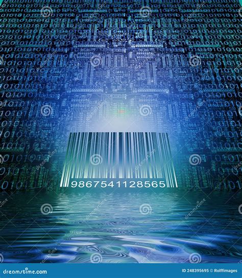 Binary Code And Barcode Stock Illustration Illustration Of