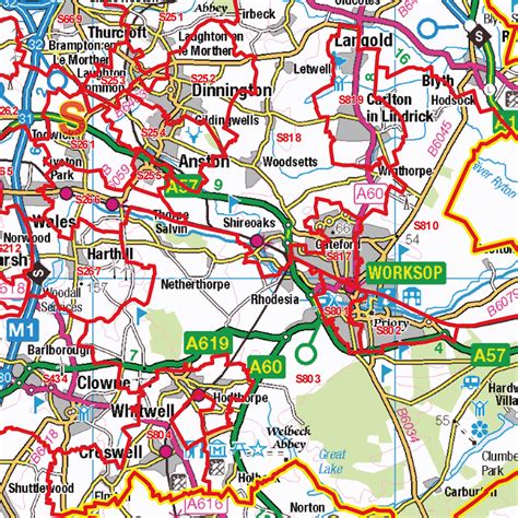 Doncaster Dn Postcode Wall Map G13 Xyz Maps