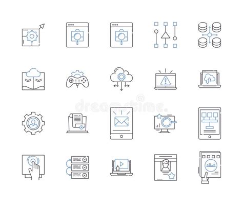 Digital Devices Outline Icons Collection Digital Devices Technology Electronics Laptops