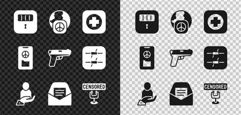 Set Prison Cell Door Protest Speaker Mourning Vector Image