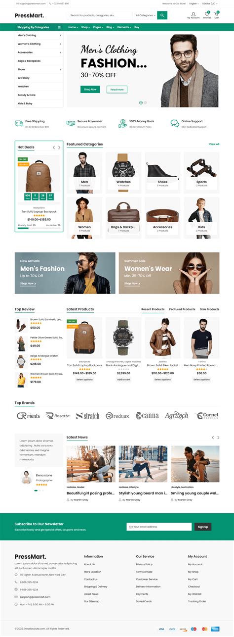 Pressmart Modern Elementor Woocommerce Wordpress Theme By Presslayouts
