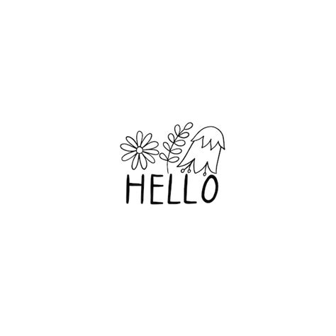 Premium Vector Cute Floral Sticker Hello Icon In Doodle Style Vector