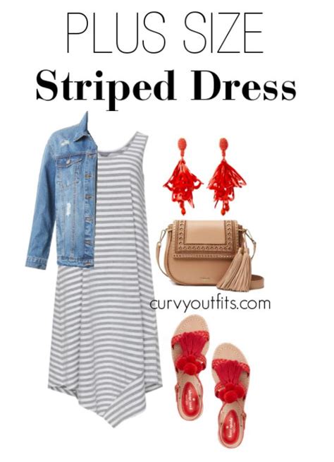 Plus Size Striped Dress Outfit 1