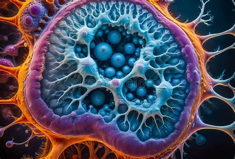 Under The Microscope Cell Structures Stock Illustration Illustration