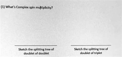 Solved 1 Whats Complex Spin Multiplicity Sketch The Splitting