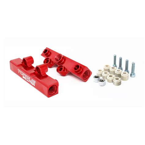 Torque Solution V2 Top Feed Fuel Rails Red 02 14 Wrx 07 21 Sti