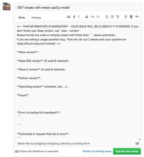 Easier To Post Version Numbers On Github Issues Issue RasaHQ Rasa GitHub