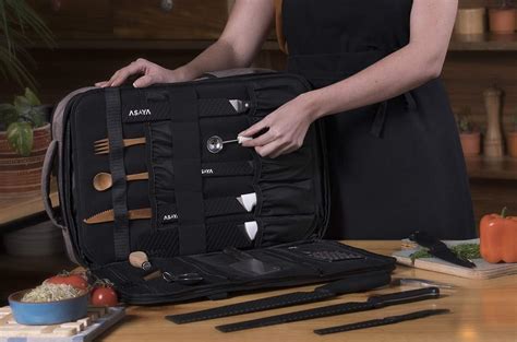 Asaya Mochila Para Cuchillos De Chef Con Bolsa Enrollable De 20