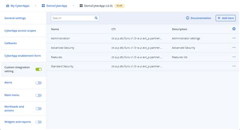 Opening The Custom Settings Tab List Integration Guide