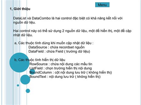 Bài Giảng Microsoft Visual Basic Bài 3 Sử Dụng Datacombo Datalist