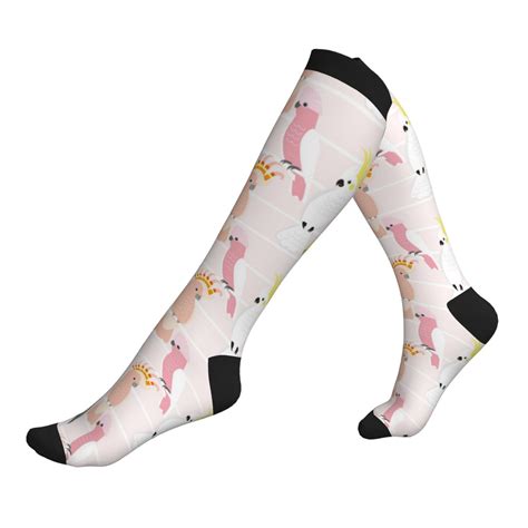 Compression Socks For Women And Men Striped Cockatoo Parrot Colorful