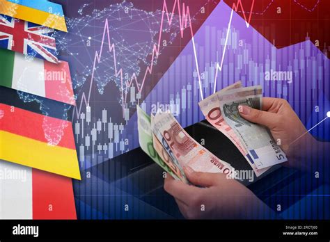 Foreign Exchange Market Double Exposure Of Woman Counting Money Digital Currency Charts And