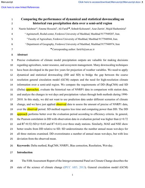 Pdf Comparing The Performance Of Dynamical And Statistical Downscaling On Historical Run