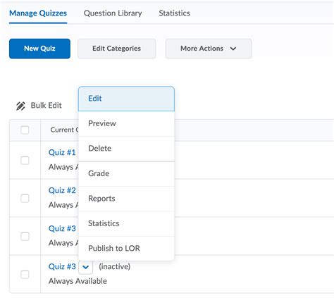 Edit Quiz Teaching Learning Support