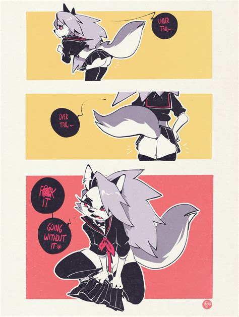 Rule 34 3 Panel Comic Animal Tail Ass Black Skirt Butt Comic