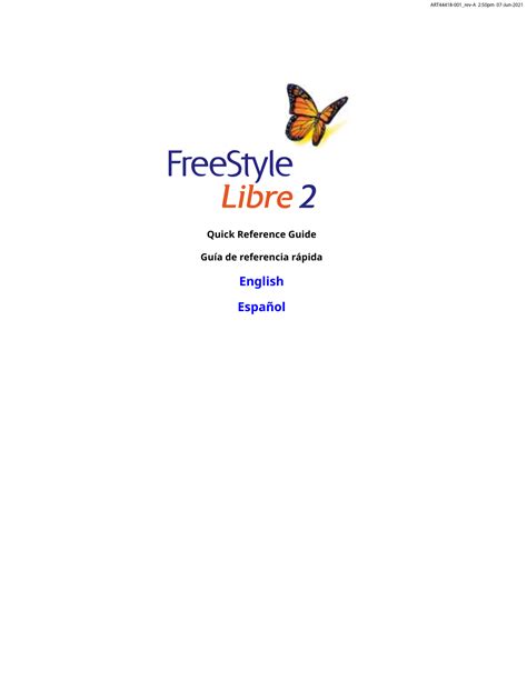 Freestyle Libre 2 Quick Reference Guide For Diabetes Management