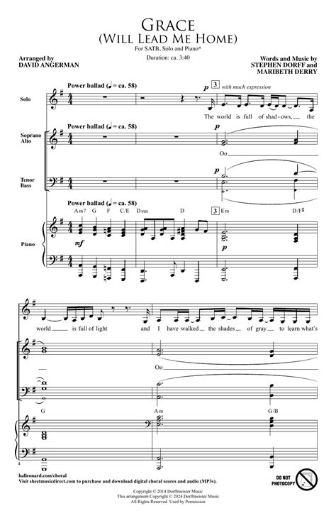 Download Grace Steve Dorff And Maribeth Derry Satb Choir Sheet