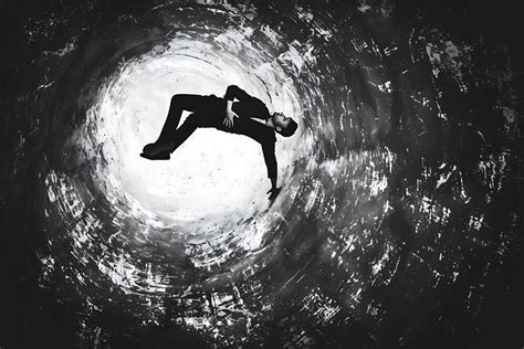 Man Falling Into A Vortex Premium Ai Generated Image
