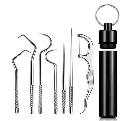 휴대용 치실 세트 스테인레스 스틸 빨리 치아 간격 제거 구강 청소 도구 치아 청소 Aliexpress