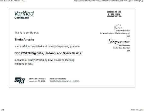 Anusha Thota On Linkedin Bigdata Hadoop Spark Harvard Edx