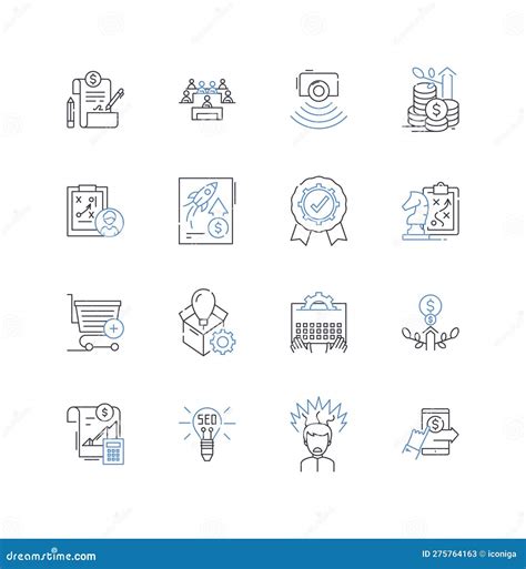 Customer Engagement Line Icons Collection Interaction Response Conversation Retention