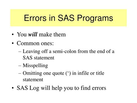 Ppt Sas Programming Introduction Powerpoint Presentation Free