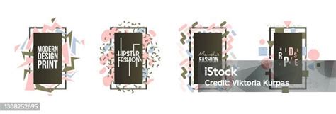 벡터 그림입니다 미니멀 한 힙스터 컬러 프레임 디자인 벡터 라인 그라데이션 하프톤 텍스트 현대 미술 그래픽프레임 명함 초대장 기프트 카드 전단지 브로셔 0명에 대한 스톡