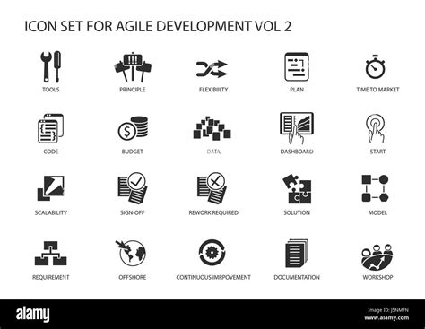 Agile Software Development Vector Icon Set Stock Vector Image And Art Alamy