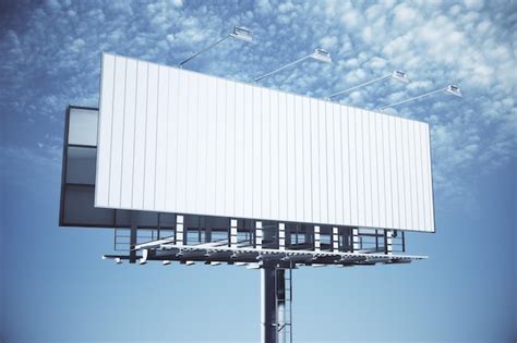 Premium Photo Empty Banner On Sky Background Side