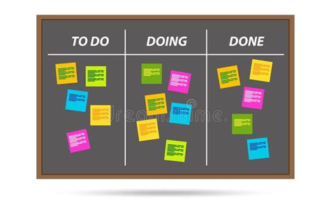 Agile Kanban Board With Outstanding Tasks Stock Illustration