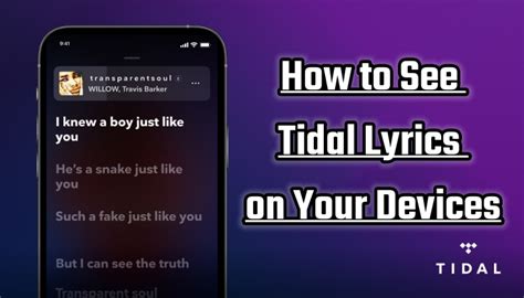 How To See Tidal Lyrics On Your Devices 2025 Updated