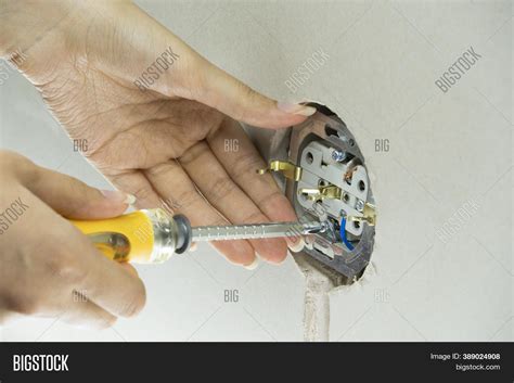 Woman Repairs Electric Image Photo Free Trial Bigstock