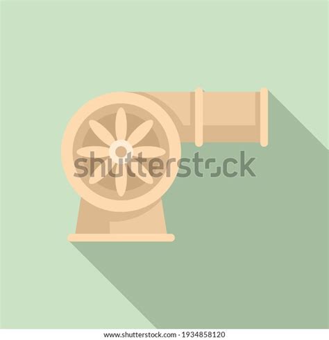 Ductwork Ventilation Icon Flat Illustration Ductwork Stock Vector