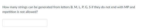 solved how many strings can be generated from letters b m