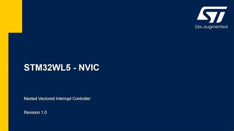 Stm32wl 5 System Nested Vectored Interrupt Control Nvic Youtube