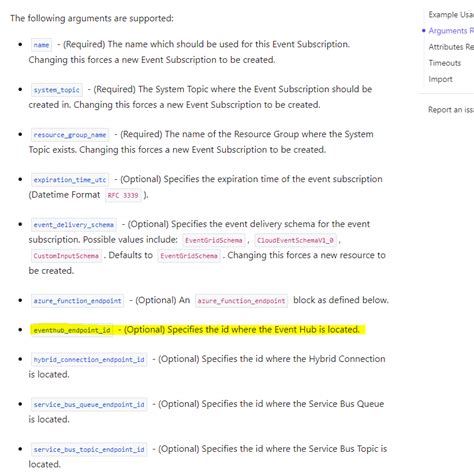 Terraform Azure Event Grid Subscription With Event Hub Endpoint Stack Overflow