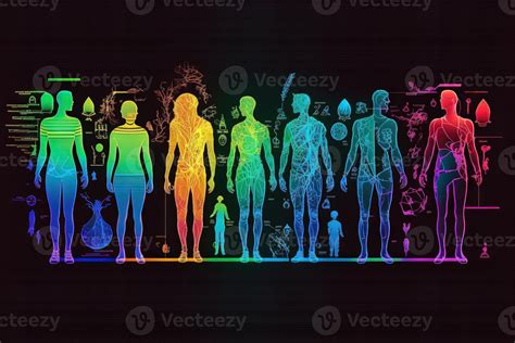 Different Gender Rainbow Colors Blueprint Abstract Concept Illustration Stock Photo At