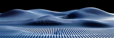 Blue Digital Data Wave Abstract Technology Background With Flowing