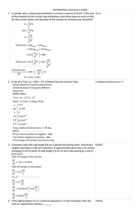 Solution Diff Cal 2 Exam Studypool