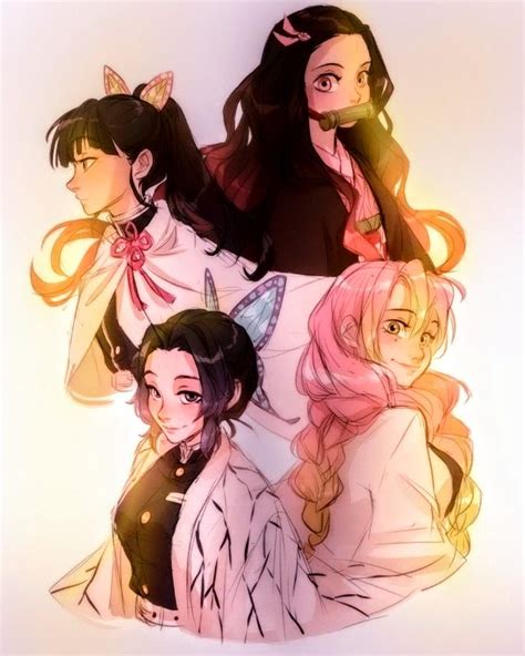Mitsuri And Shinobu Nezuko E Kanao Em 2025 Penteados De Anime Anime
