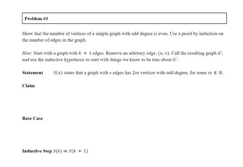 Solved Show That The Number Of Vertices Of A Simple Graph Chegg