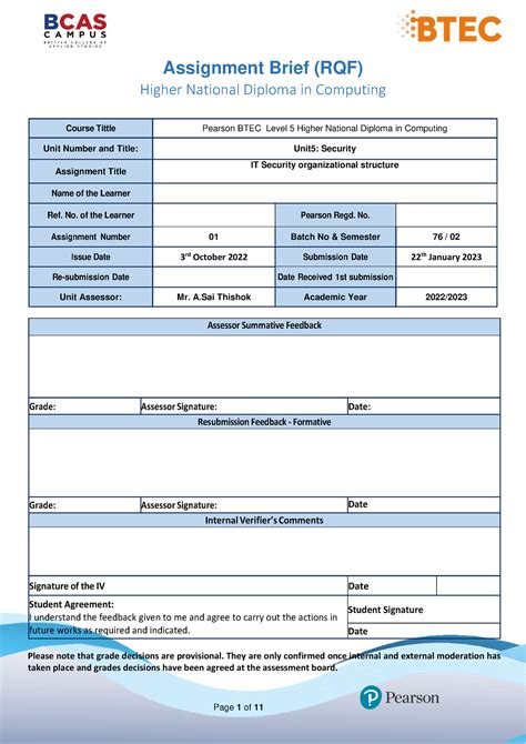 security assignment brief csd 76 assignment brief rqf higher