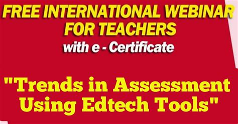 Free International Webinar for Teachers with Verified e-certificate ...