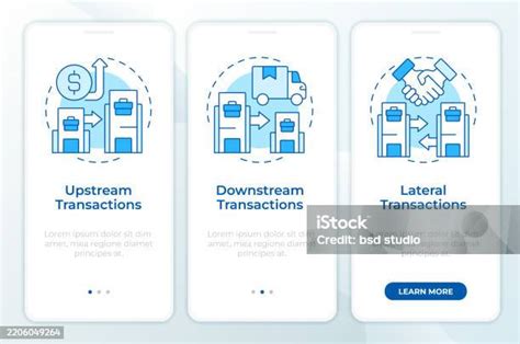 Types Of Intra Group Transactions Blue Onboarding Mobile App Screen Stock Illustration