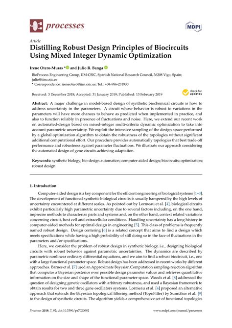 Pdf Distilling Robust Design Principles Of Biocircuits Using Mixed