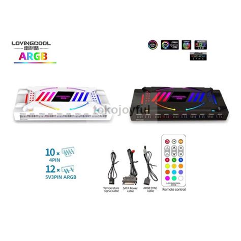 Jual COOLMOON RGB Fan Controller Remote 4pin PWM 3pin 5V ARGB Slim Hitam Kota Semarang