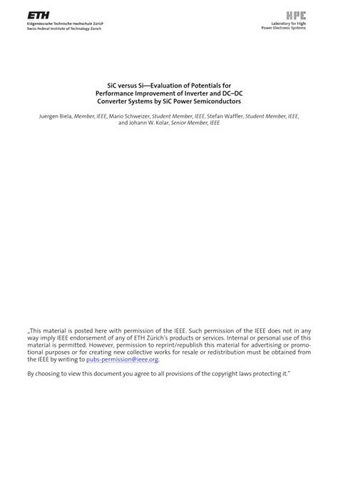 Pdf Sic Versus Si—evaluation Of Potentials For Performance Sic