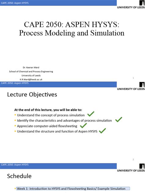 cape 2050 intro to hysys session 1 pdf simulation chemistry