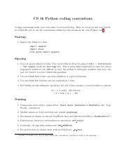 Effective Python Coding Conventions For Readability And Debugging Course Hero